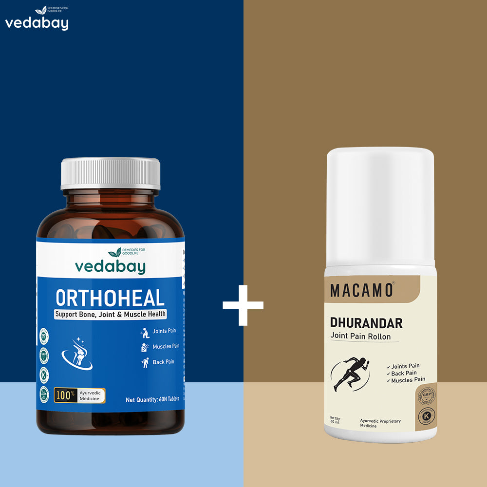 Combo: Ayurvedic Pain Relief Tablets & Dhurandar Roll-On Combo (60 Tab ...