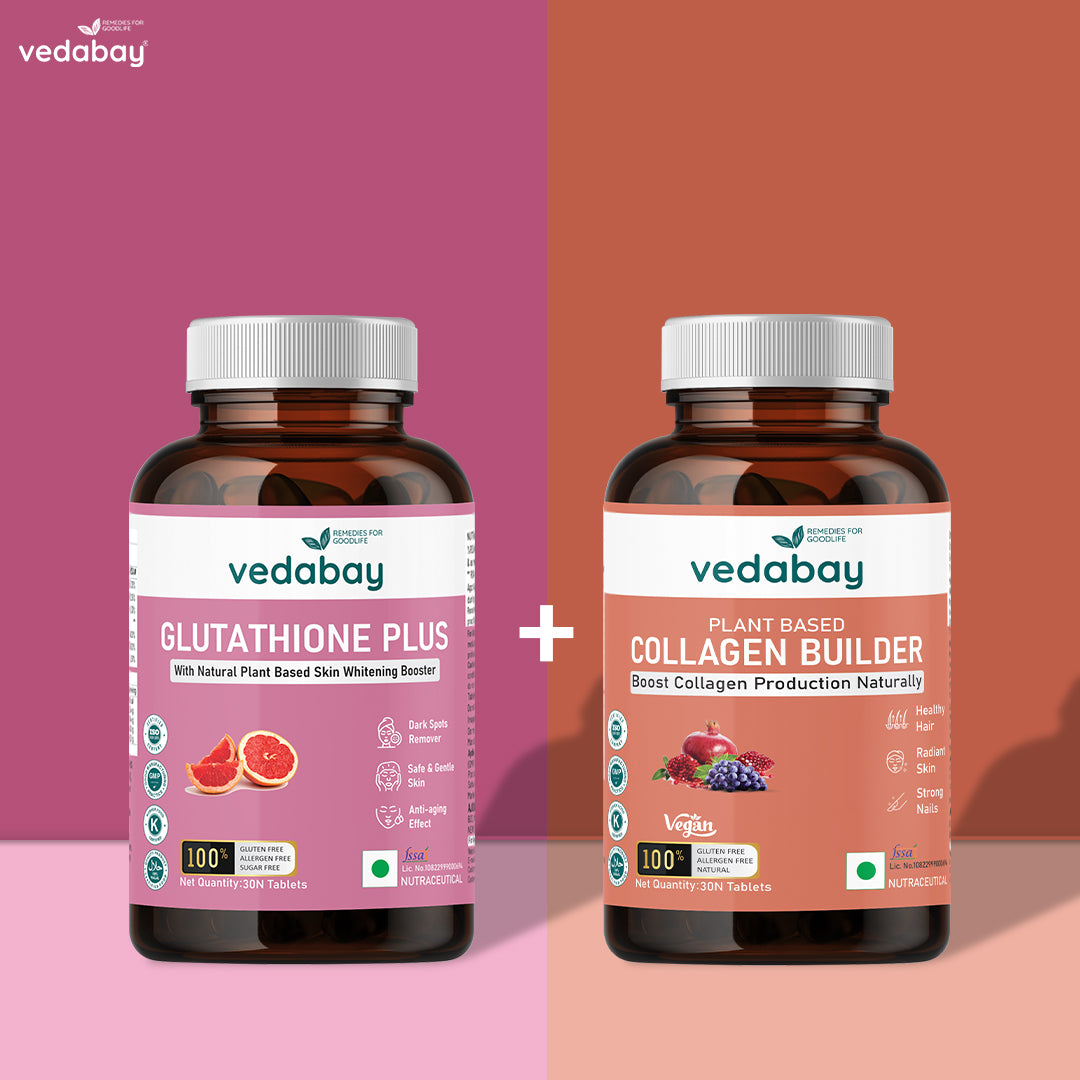 Combo: Glutathione Plus Tablets + Plant-Based Collagen Builder Tablets ...